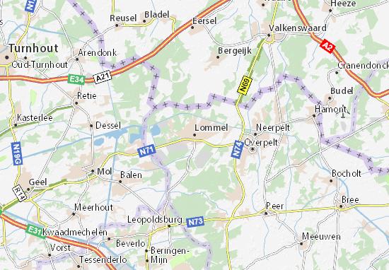 Michelin Lommel Map - Viamichelin, Lommel, Belgium, Center Parcs ...