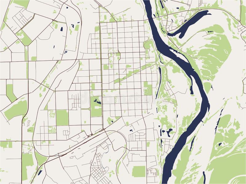Map Of The City Of Kirov, Russia Stock Illustration - Illustration Of ...