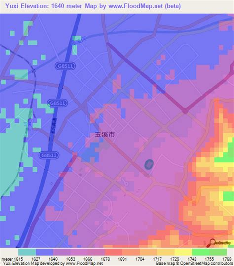 Elevation Of Yuxi,China Elevation Map, Topography, Contour, Yuxi, China ...